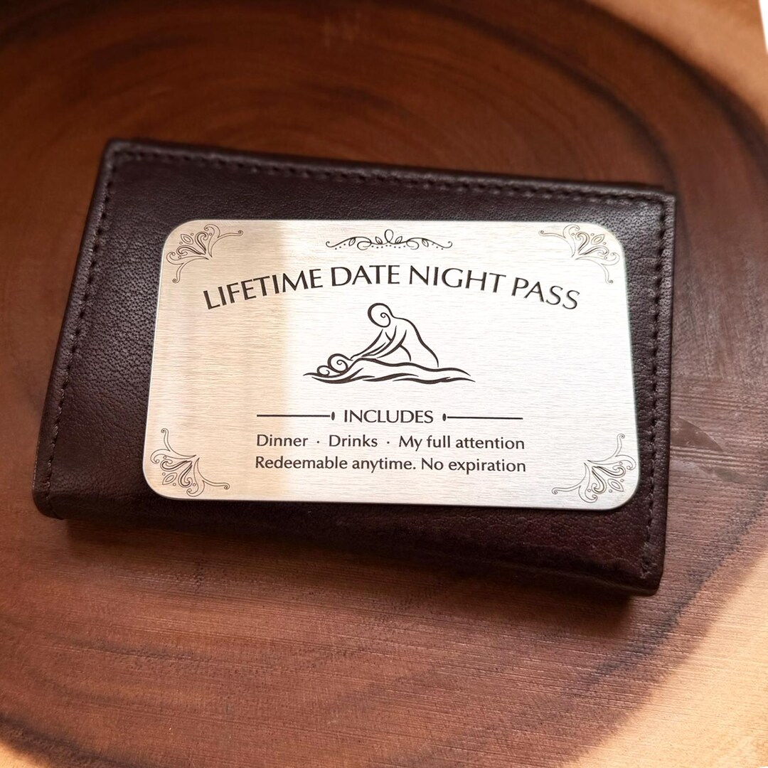Lifetime Date Night Pass Wallet Card – Stainless Steel Romantic Gift - Etsy