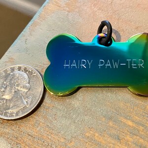 Silver Bone Pet ID Stainless Steel Custom Engraved Dog Tag Size 28x50mm ...