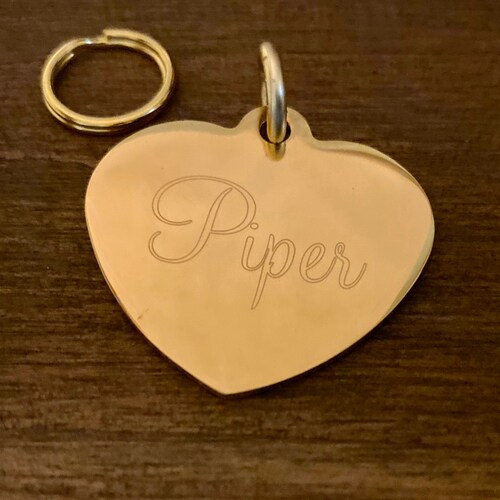 Gold Heart Dog Tag - Etsy