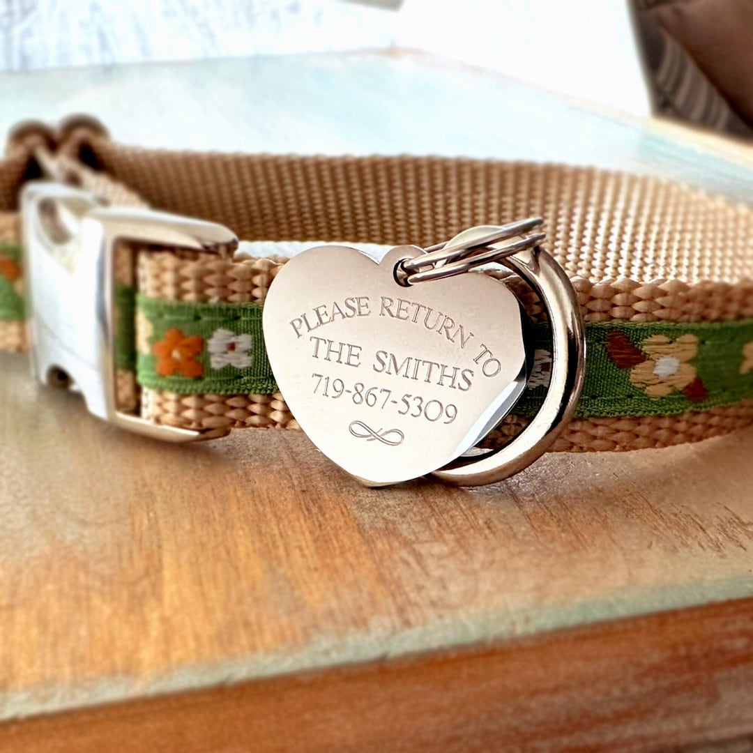 Engraved Heart Dog Tag: Stainless Steel Pet ID, Silver/gold/rose Gold ...