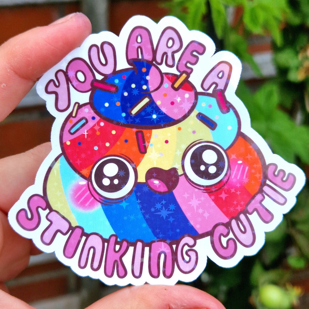 Stinking Cutie Pastoolio Vinyl Sticker - Poop - Cute - Rainbow - Etsy
