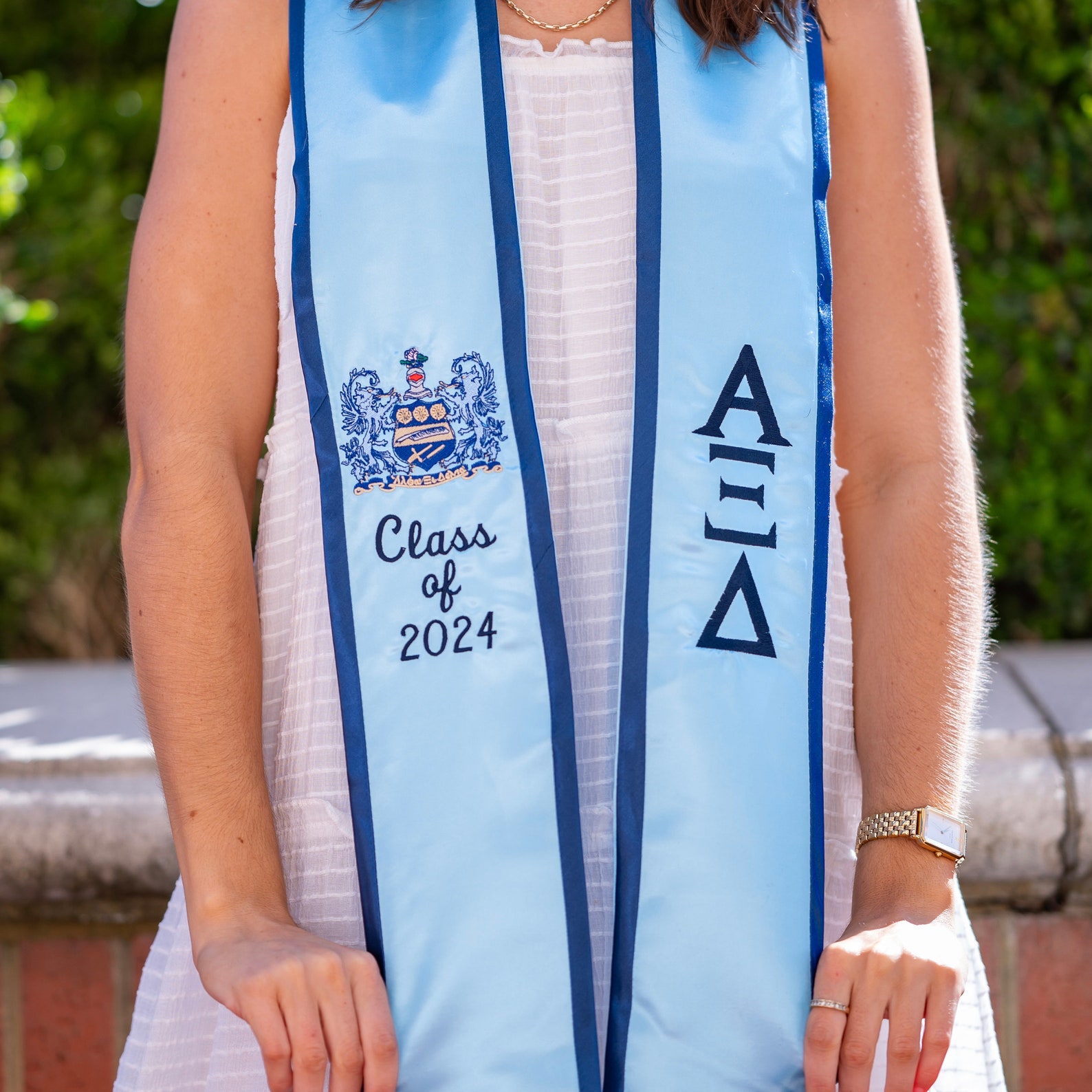 Alpha Xi Delta Sorority Crest Graduation Angled Stole Trim / Greek ...