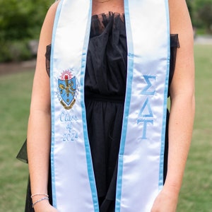 Sigma Delta Tau Sorority Crest Graduation Angled Stole Trim / Greek ...