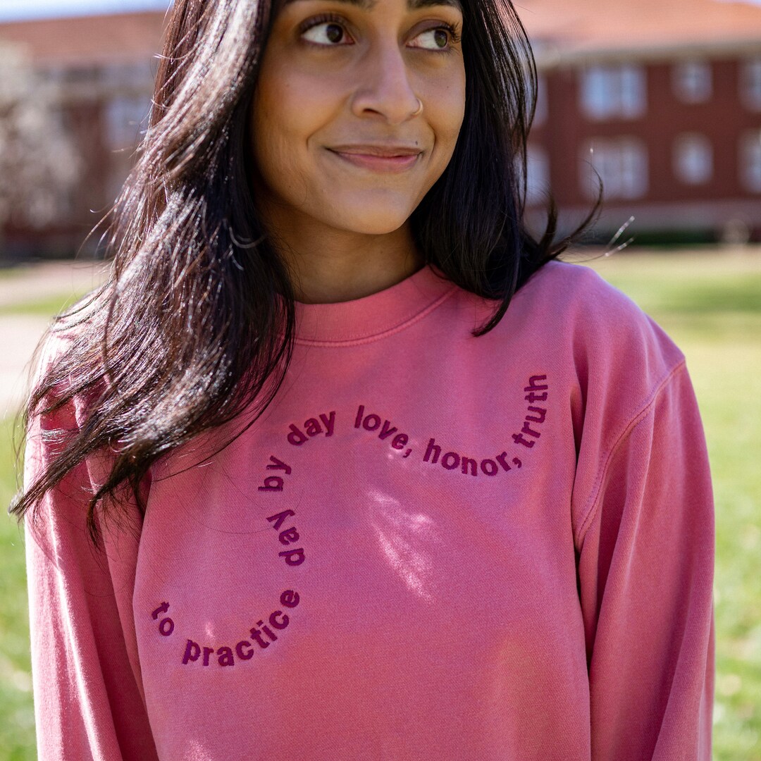 Swirly Phi Mu Creed Sorority Greek Sweatshirt / Independent Trading Co ...