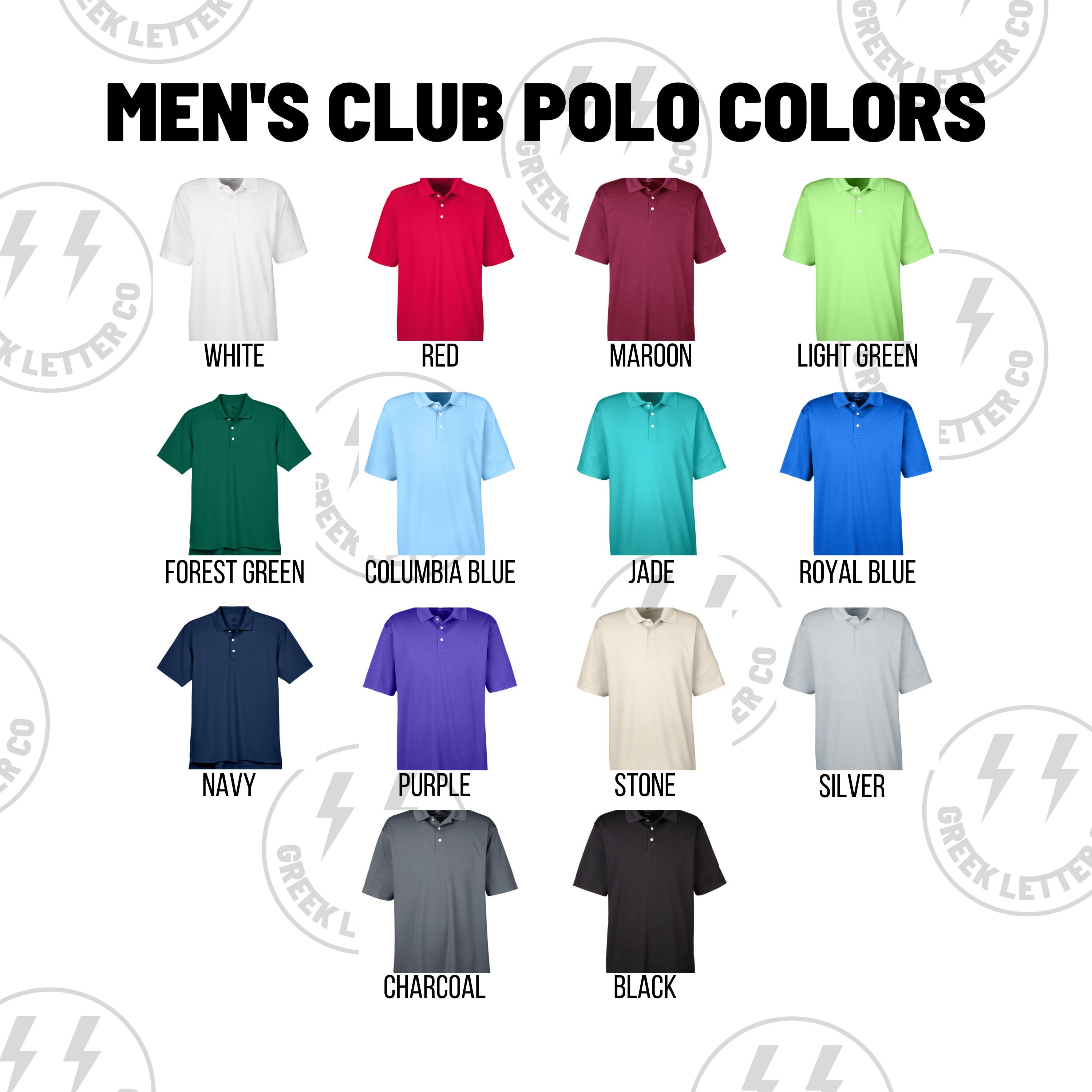 Basic Fraternity Greek Letter Club Polo / Greek Letter Fraternity Golf ...