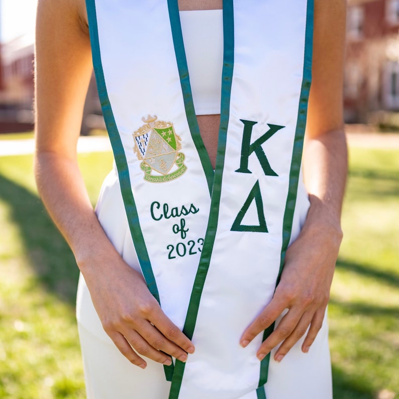 Kappa Delta Sorority Crest Graduation Angled Stole Trim / - Etsy