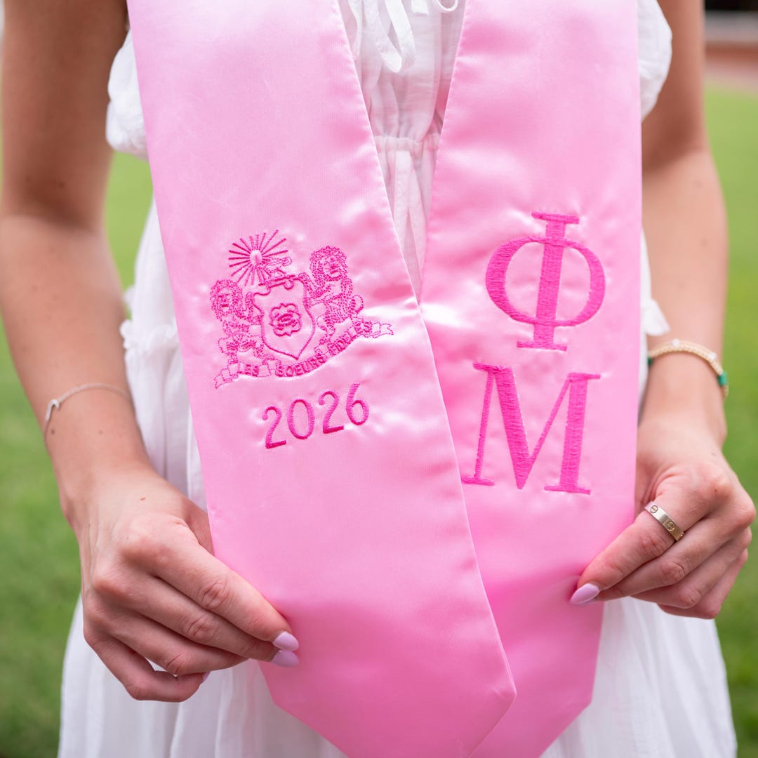 Phi Mu Crest Classic Sorority Graduation Stole / Greek Stole With ...