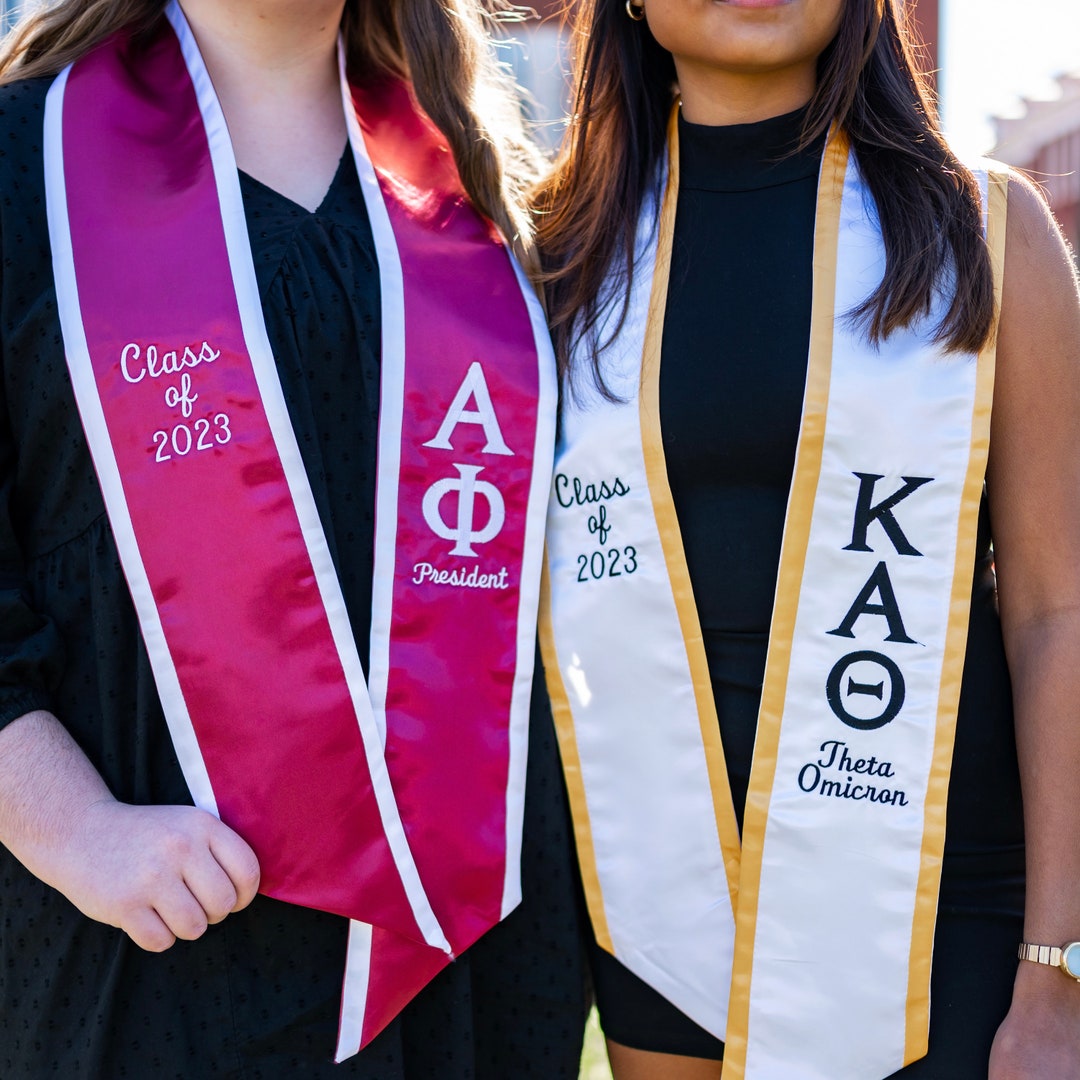 Basic Angled Sorority Custom Graduation Angled Stole Trim / Greek Stole ...