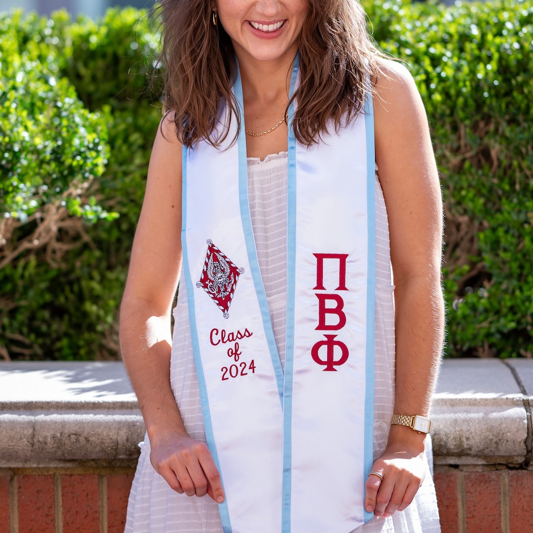 Pi Beta Phi Sorority Crest Graduation Angled Stole Trim / Greek Stole ...