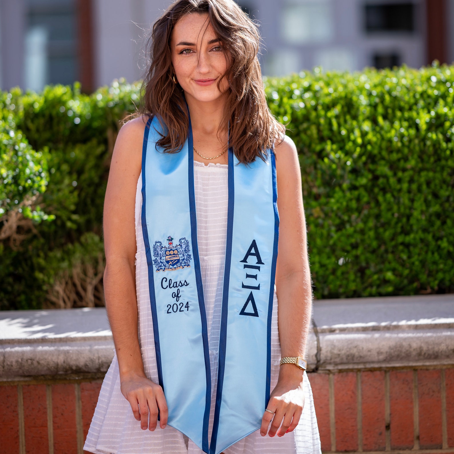 Alpha Xi Delta Sorority Crest Graduation Angled Stole Trim / Greek ...