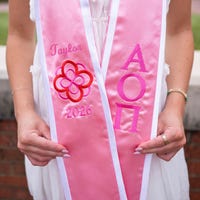 Alpha Xi Delta Sorority Crest Graduation Angled Stole Trim / Greek ...