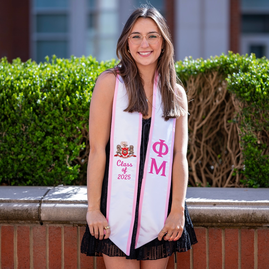 Phi Mu Sorority Crest Graduation Angled Stole Trim / Greek Stole and ...