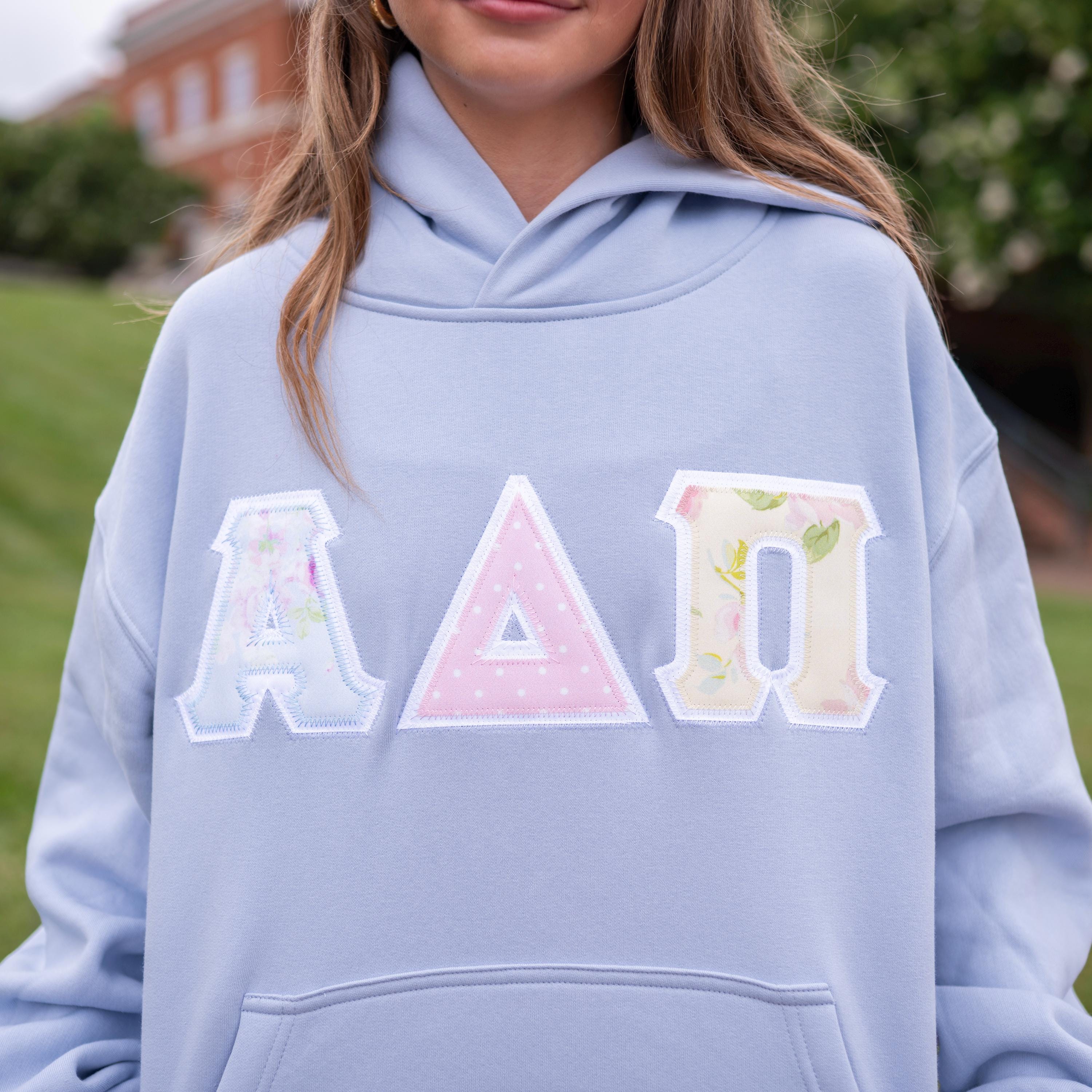 Garden Gate Tri Floral Trendy Sorority Greek Letter Hoodie Sweatshirt ...
