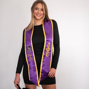 Delta Phi Epsilon Sorority Crest Graduation Angled Stole Trim / Stole ...