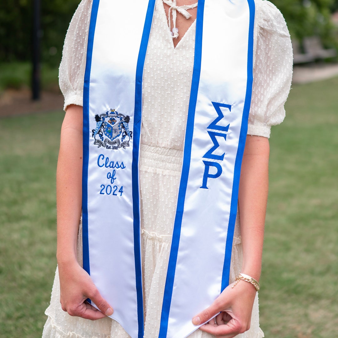 Sigma Sigma Rho Sorority Crest Graduation Angled Stole Trim / Greek ...