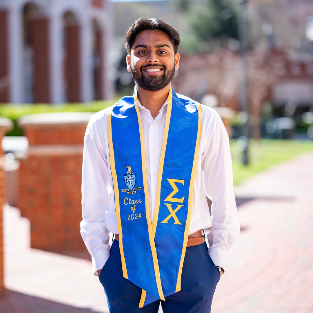 Sigma Chi Fraternity Crest Graduation Angled Stole Trim / Greek Stole ...