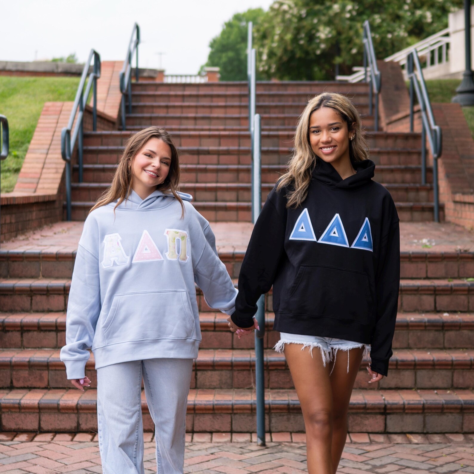 Garden Gate Tri Floral Trendy Sorority Greek Letter Hoodie Sweatshirt ...