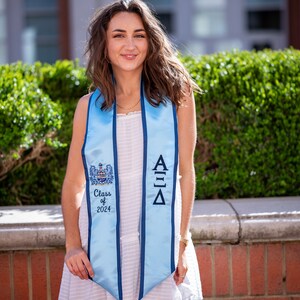 Alpha Xi Delta Sorority Crest Graduation Angled Stole Trim / Greek ...