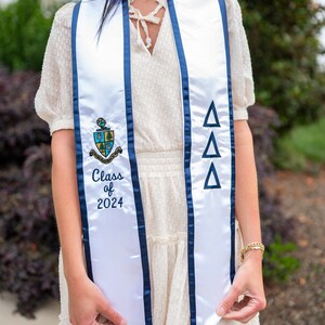 Delta Delta Delta Sorority Crest Graduation Angled Stole Trim / Greek ...