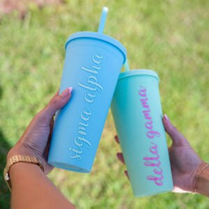 Cursive Personalized Sorority Acrylic Tumbler / Greek Letter Sorority ...