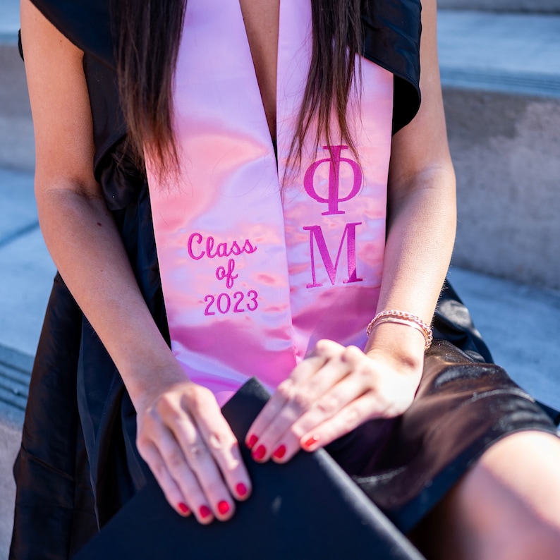 Basic Classic Sorority Graduation Stole / Greek Stole With Graduating ...