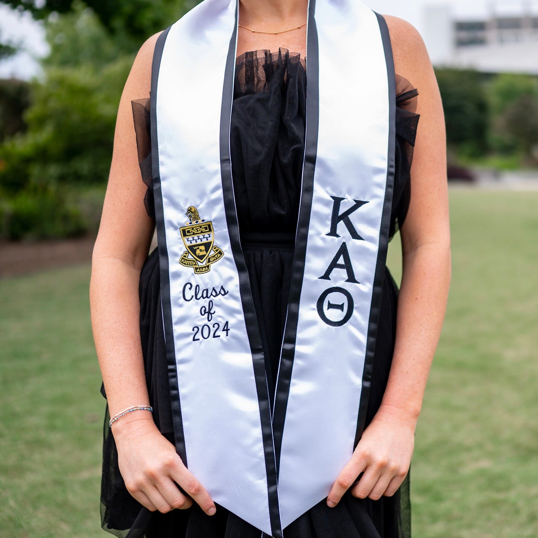 Kappa Alpha Theta Sorority Crest Graduation Angled Stole Trim / Greek ...