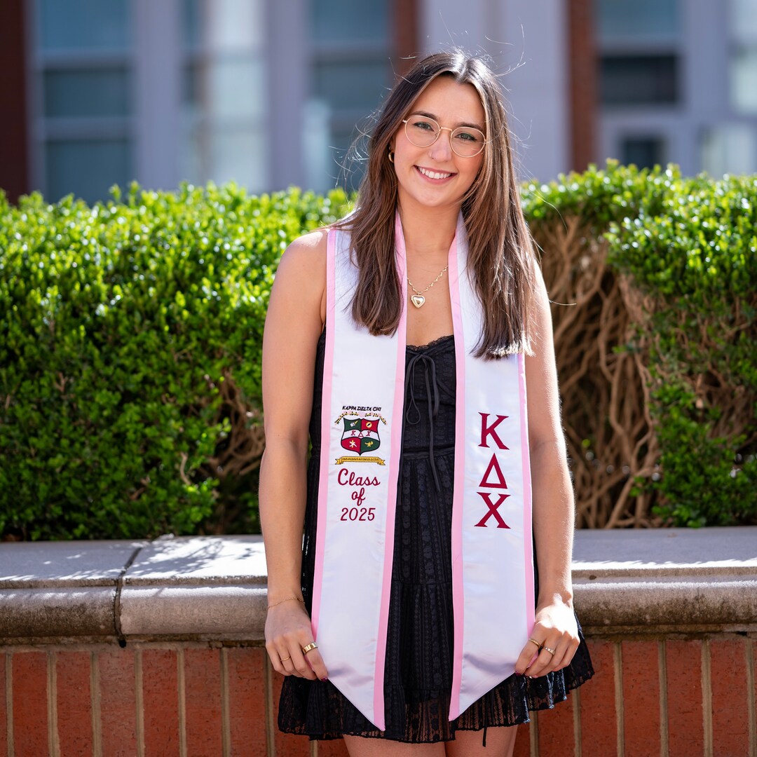 Kappa Delta Chi Sorority Crest Graduation Angled Stole Trim / Greek ...