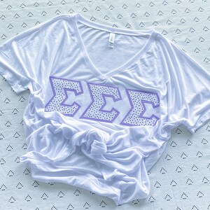 Black and White Polka Dotted Sorority Letter T Shirt / Bella Canvas ...