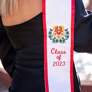 Chi Omega Sorority Crest Graduation Angled Stole Trim / Greek Stole ...