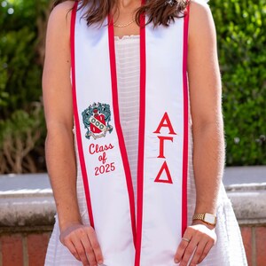 Alpha Gamma Delta Sorority Crest Graduation Angled Stole Trim / Greek ...