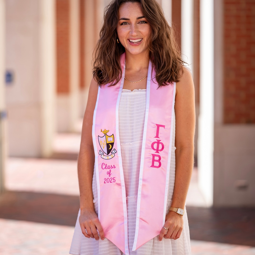 Gamma Phi Beta Sorority Crest Graduation Angled Stole Trim / Greek ...