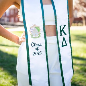 Kappa Delta Sorority Crest Graduation Angled Stole Trim / Greek Stole W ...