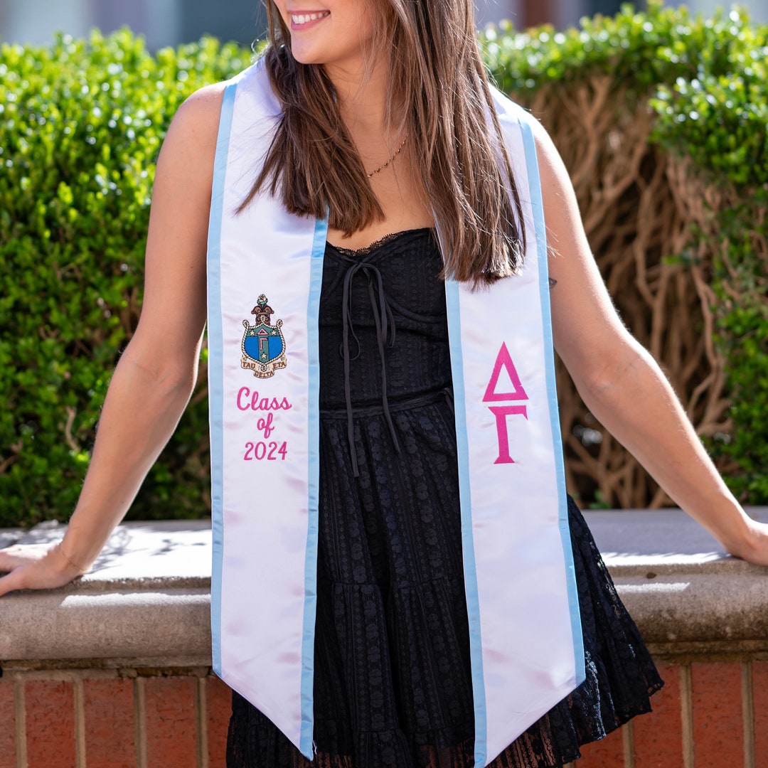 Delta Gamma Sorority Crest Graduation Angled Stole Trim / Greek Stole ...