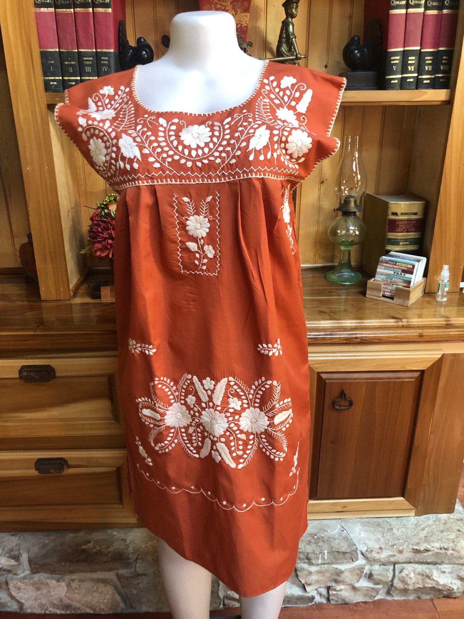 University of Texas Mexican Puebla Dress Burnt Orange W/Lt. | Etsy