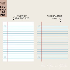 Lined Notebook SVG, PNG, Jpg,school Paper Svg, Line Paper Svg, Lined ...