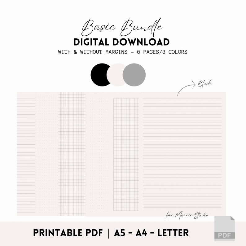 Dot Grid Line Paper, Lined Paper, Graph Paper, Notebook Paper, Dotted ...