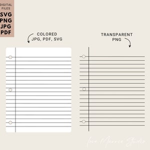 Lined Notebook SVG, PNG, Jpg,school Paper Svg, Line Paper Svg, Lined ...