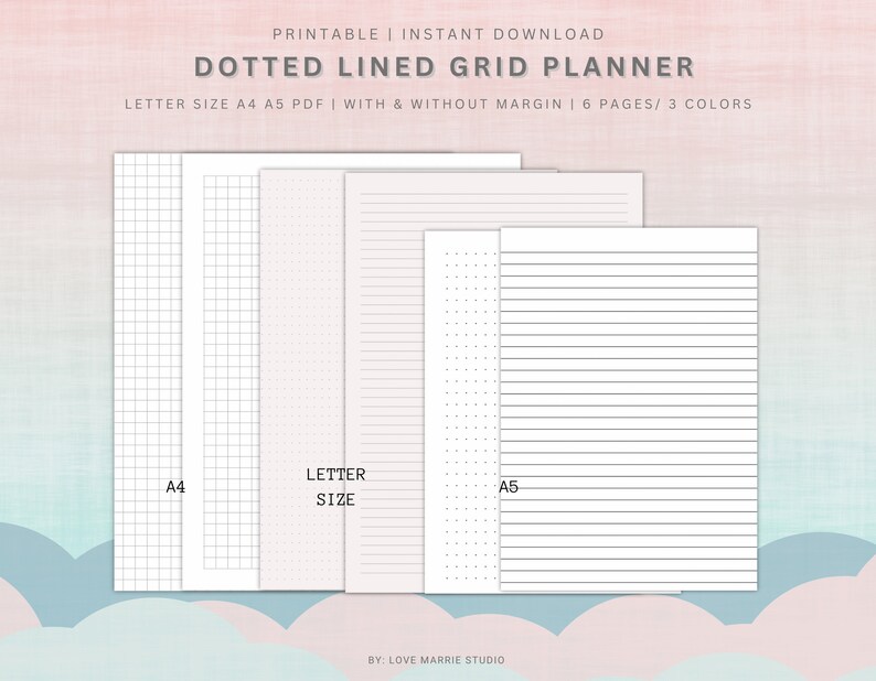 Dot Grid Line Paper, Lined Paper, Graph Paper, Notebook Paper, Dotted ...