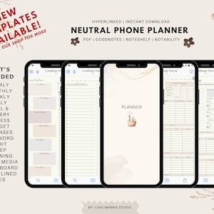 Digital Phone Planner, Beige Phone Planner, Goodnotes Planner, Undated ...