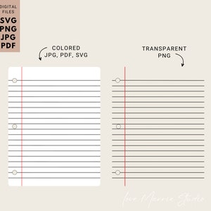 Lined Notebook SVG, PNG, Jpg,school Paper Svg, Line Paper Svg, Lined ...