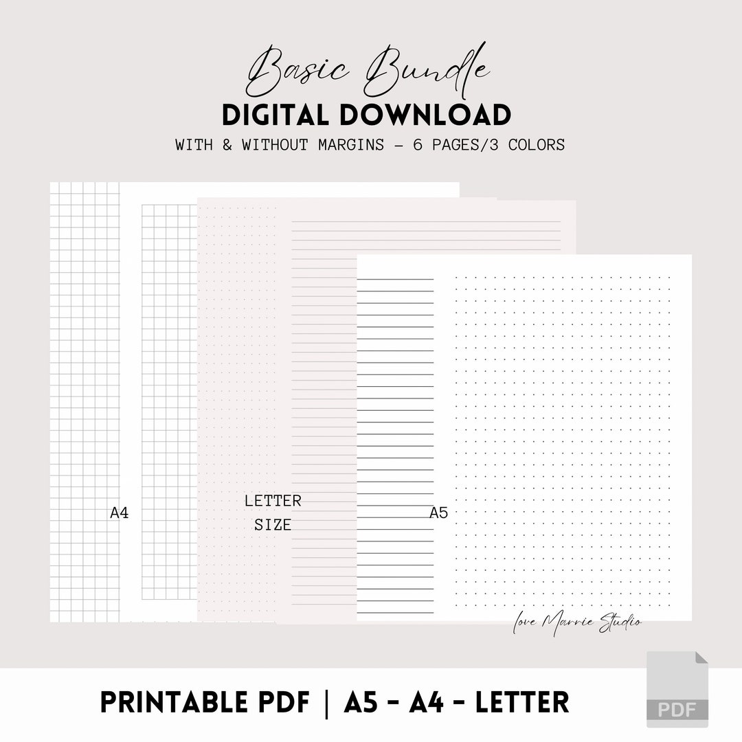 Dot Grid Line Paper Lined Paper Graph Paper Notebook Paper - Etsy