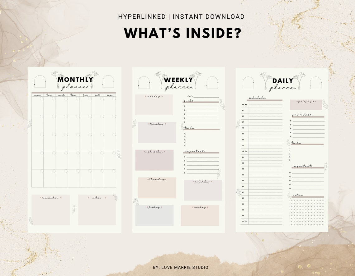 Digital Phone Planner, Beige Phone Planner, Goodnotes Planner, Undated ...