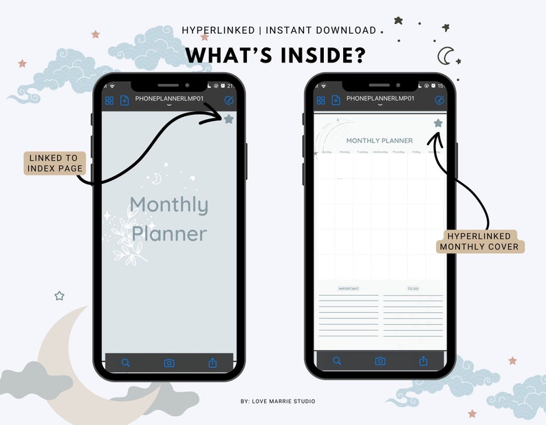 Undated Digital Phone Planner iPhone Planner Android - Etsy