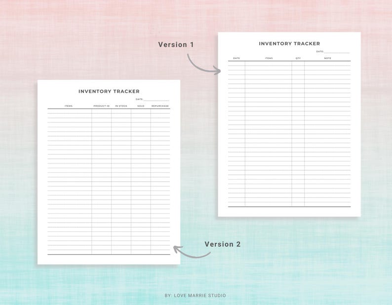 Fillable Inventory Log Tracker, Editable Inventory Sheet, Inventory ...