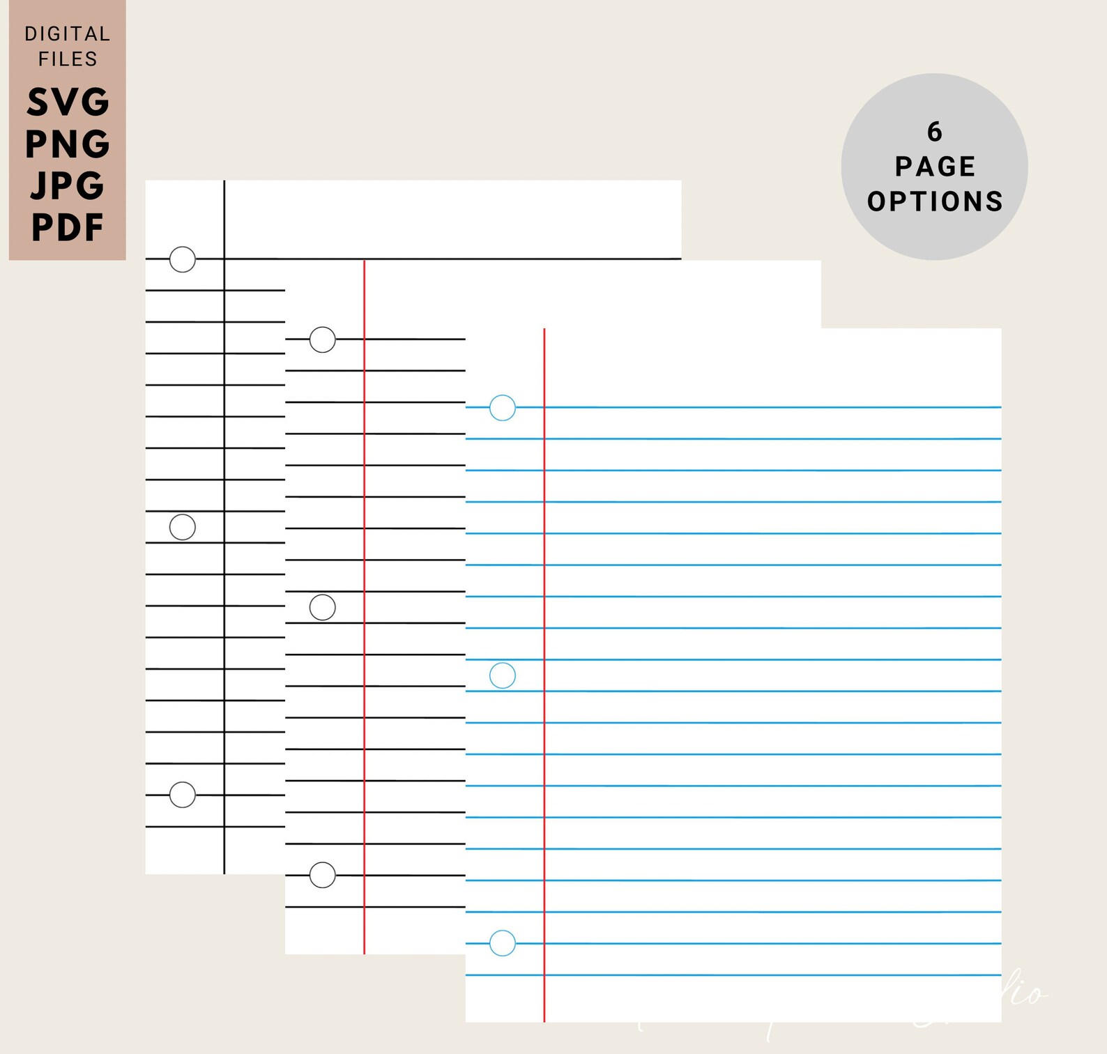 Lined Notebook SVG, PNG, Jpg,school Paper Svg, Line Paper Svg, Lined ...