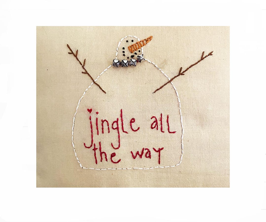 Primitive Snowman Hand Embroidery Pattern: Jingles (instant Download ...