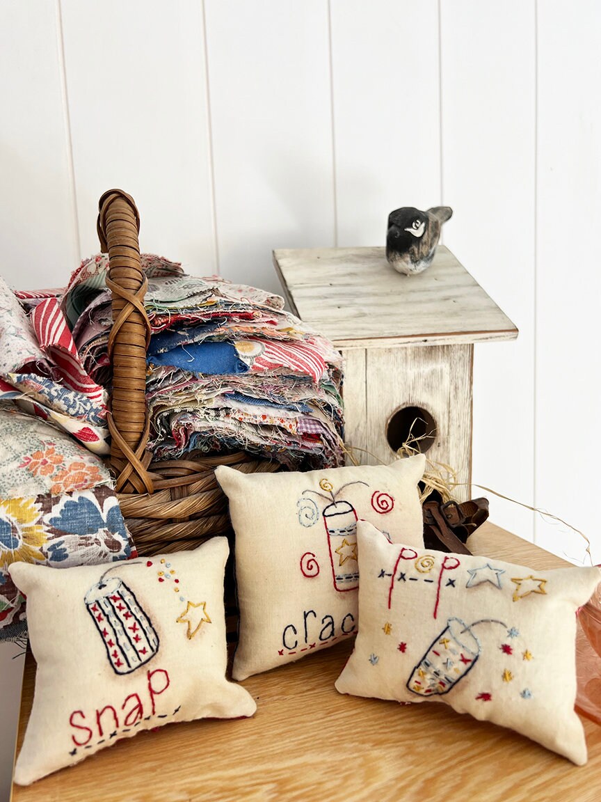 Primitive Mini Patriotic Hand Embroidery Pattern All Three - Etsy