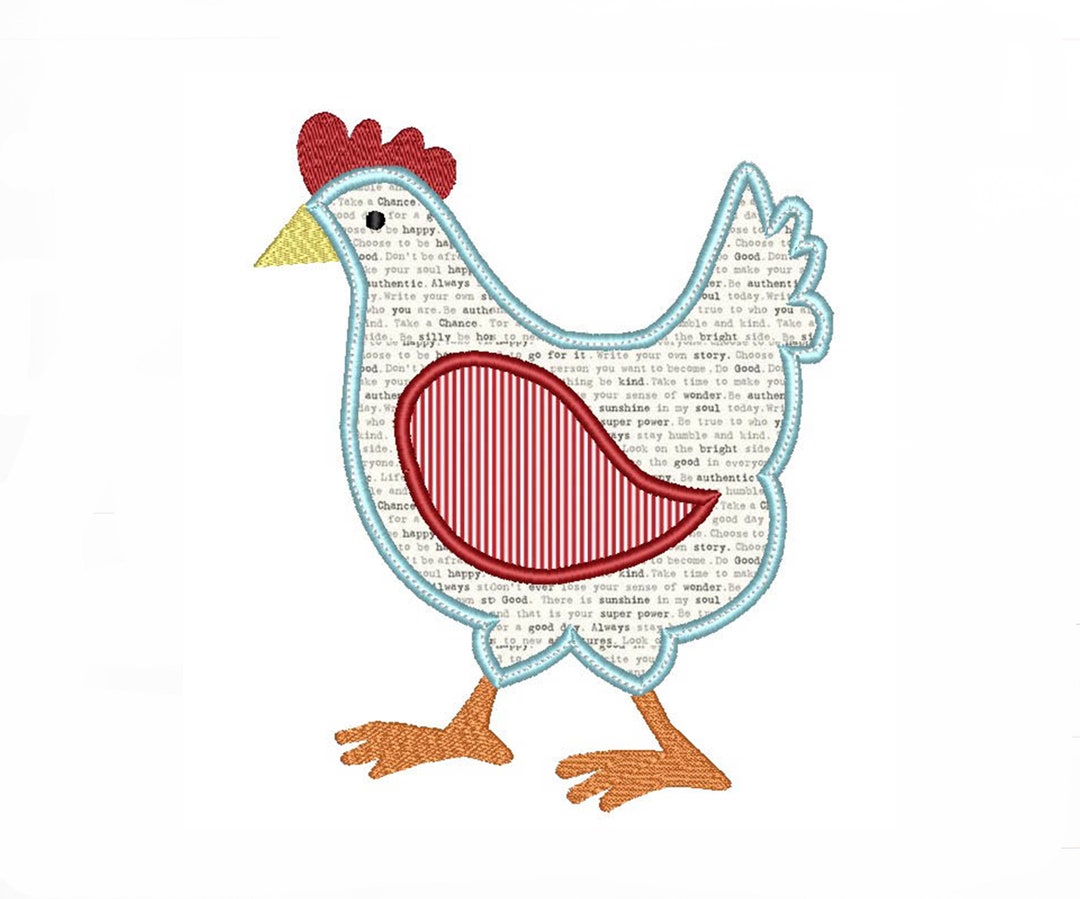 Farmhouse Chicken Machine Embroidery and Applique Design (ITH) - Etsy