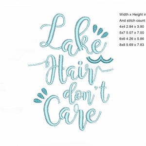 Lake Hair Machine Embroidery Pattern, Lake Design - Etsy
