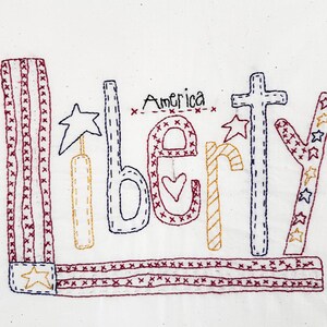 Primitive Liberty Hand Embroidery Pattern: Patriotic Design (digital ...